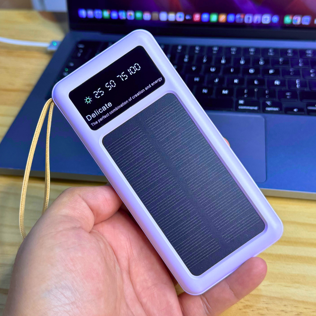 SolarGo 8K – Power Bank 8000 mAh con Panel Solar y Linterna – QueBonito.com