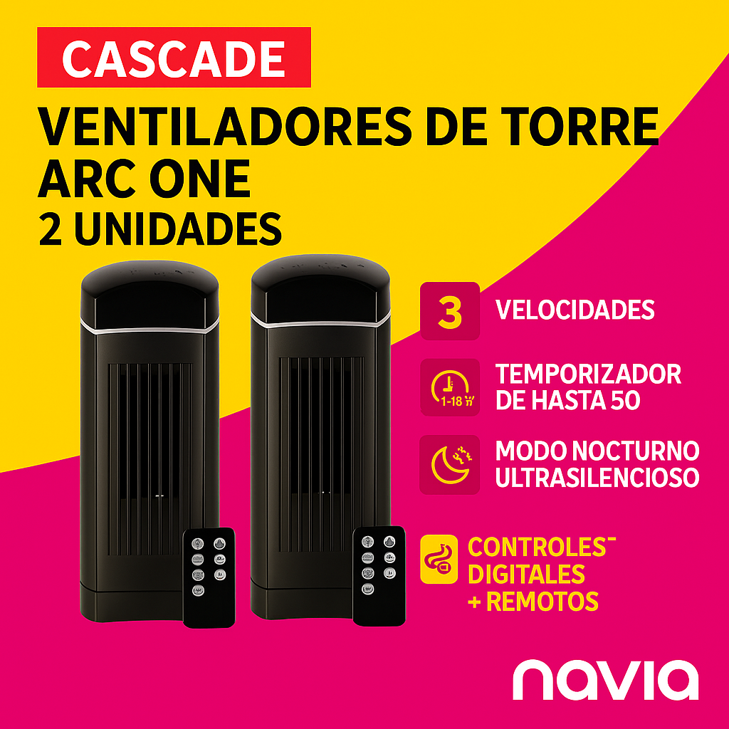 Cascade Arc One – Ventilador de Torre x2 Unidades (14") – QueBonito.com